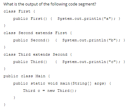 Solved What is the output of the following code segment? | Chegg.com