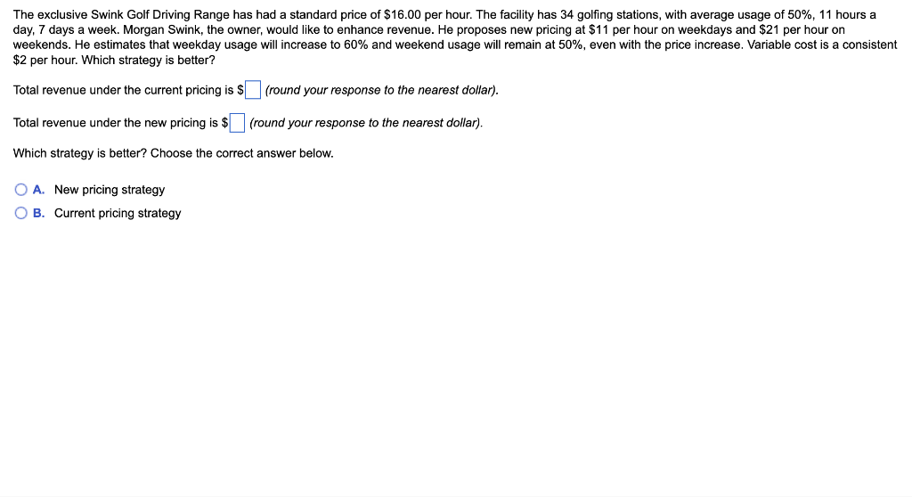 Solved The exclusive Swink Golf Driving Range has had a | Chegg.com