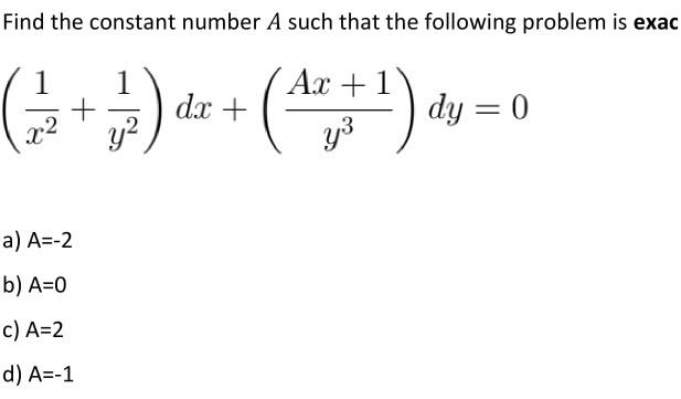 Solved Find the constant number A such that the following | Chegg.com