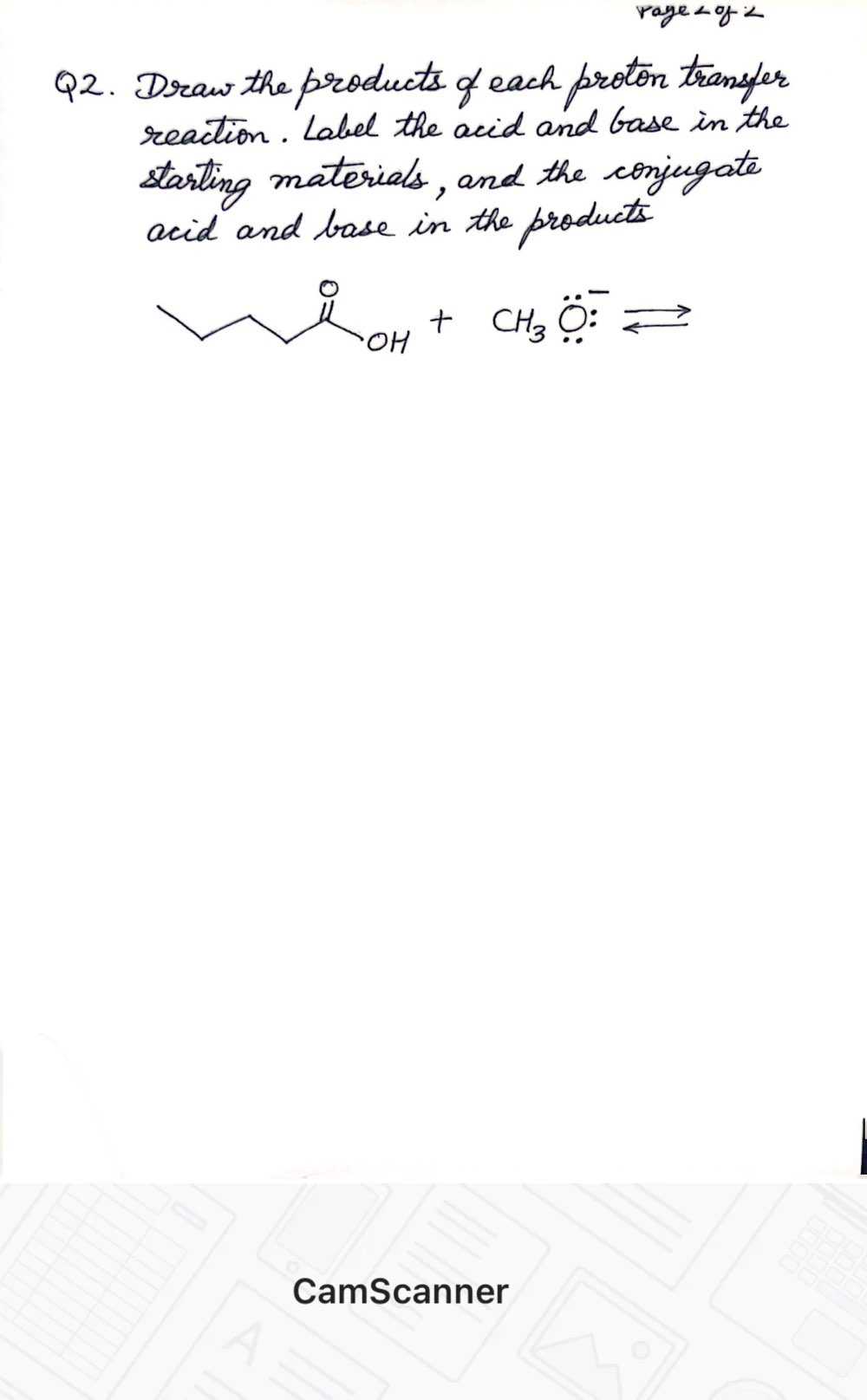 Solved Q2. Draw the products of each proton transfer | Chegg.com