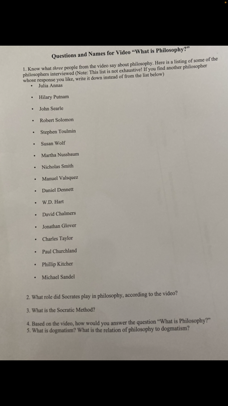 1. Know what three people from the video say about | Chegg.com