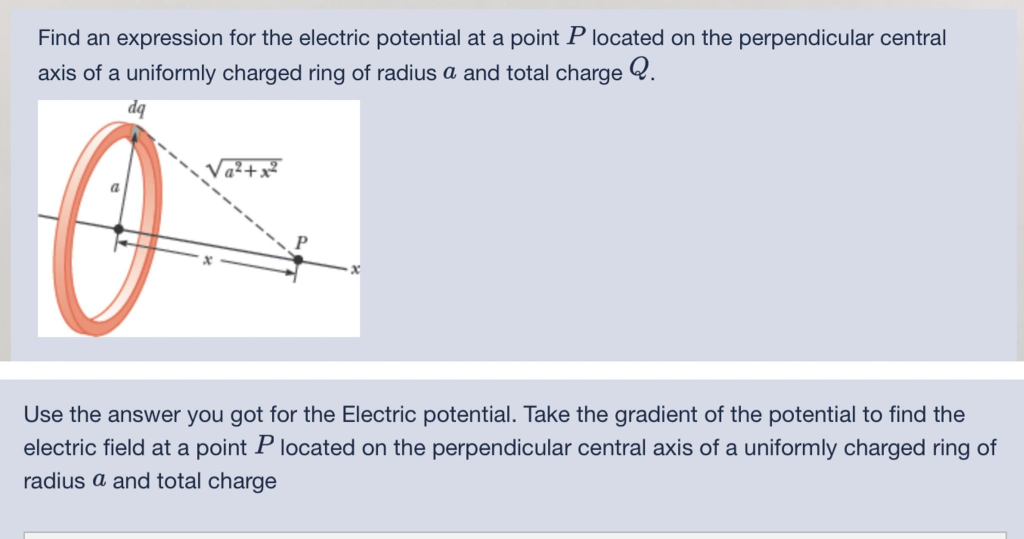 Solved Find an expression for the electric potential at a | Chegg.com