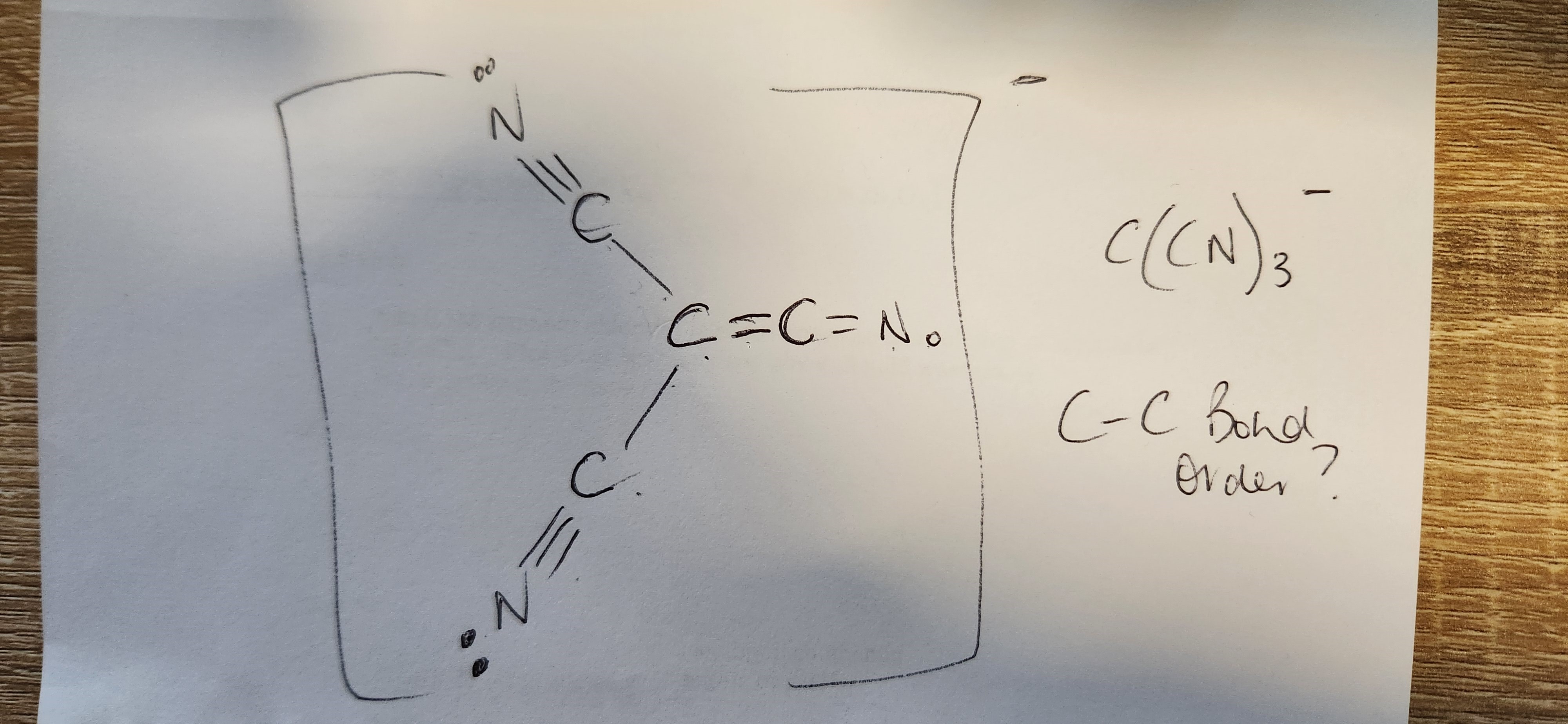 Solved Is my resonance structure of C(CN)3-1 correct? if so, | Chegg.com