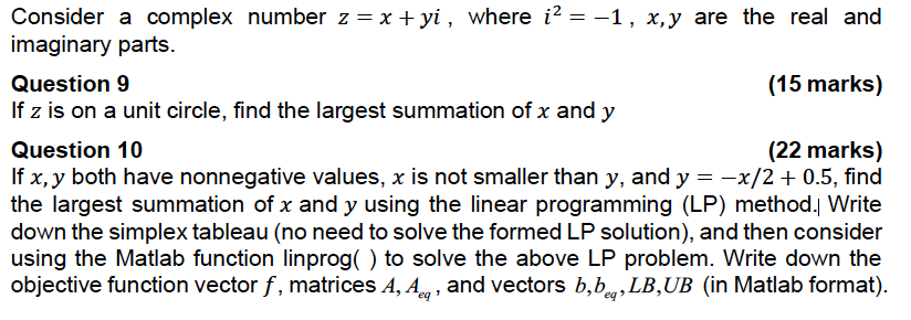 Solved Consider a complex number z=x+yi, where i2=−1,x,y are | Chegg.com