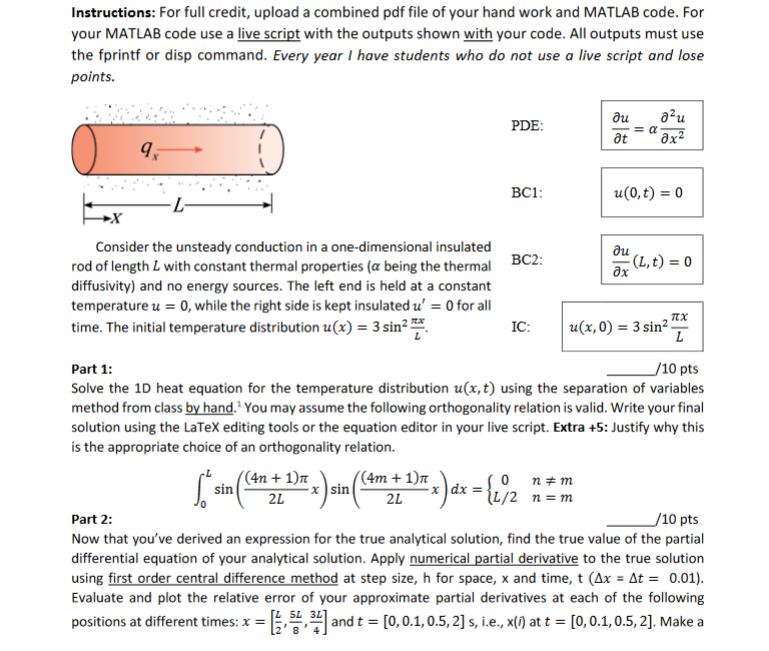 Instructions: For full credit, upload a combined pdf | Chegg.com