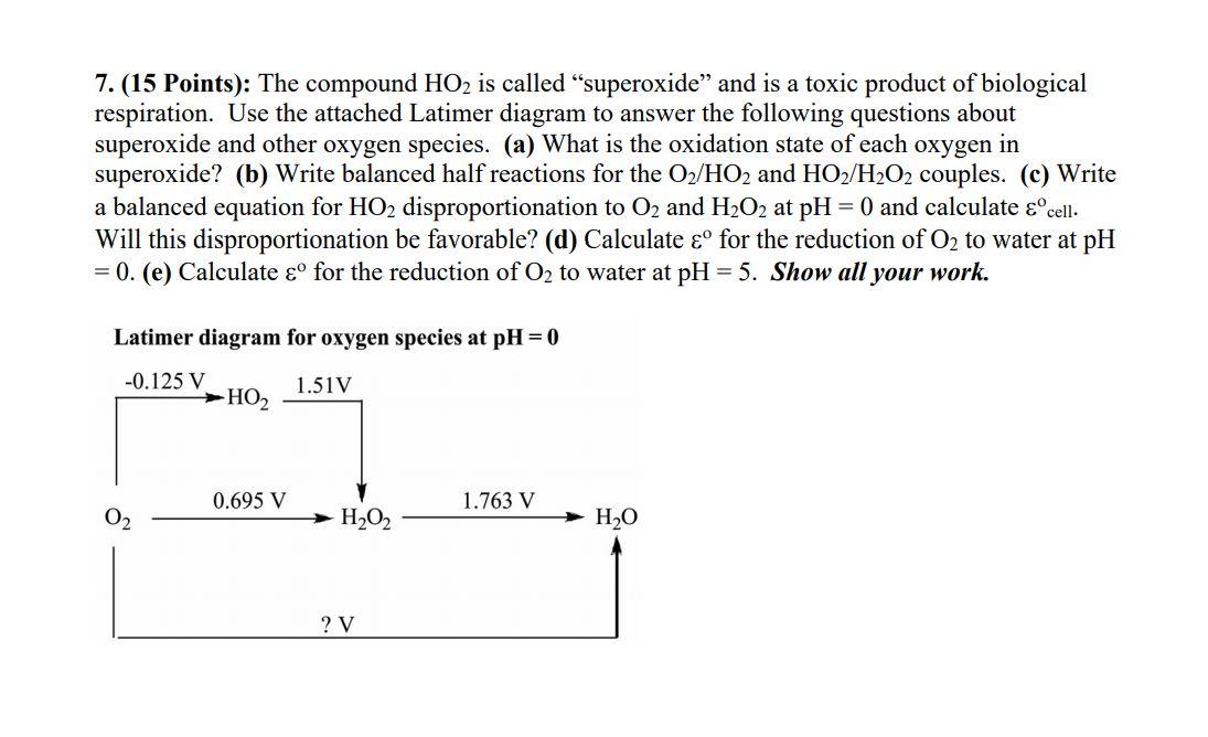 Solved 7. (15 Points): The compound HO2 is called | Chegg.com