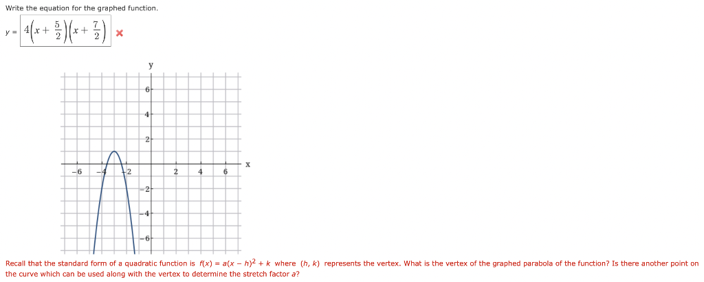 Solved Write the equation for the graphed function. | Chegg.com