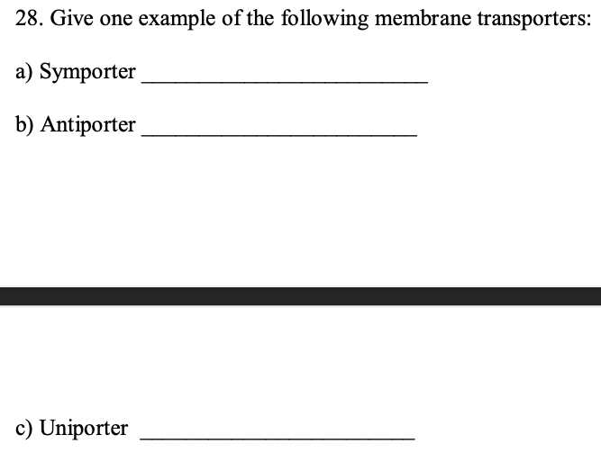 Solved 28. Give one example of the following membrane | Chegg.com