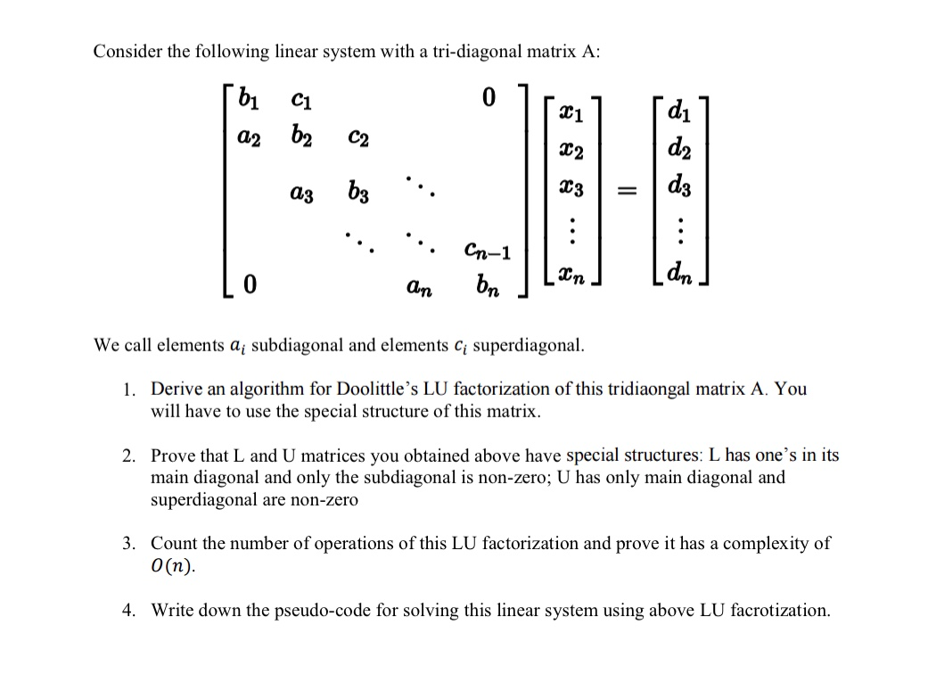 Consider the following linear system with a | Chegg.com