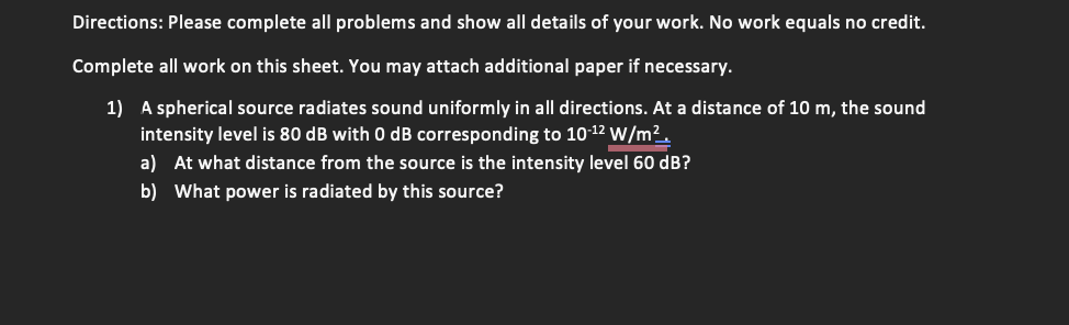 Solved Directions: Please complete all problems and show all | Chegg.com
