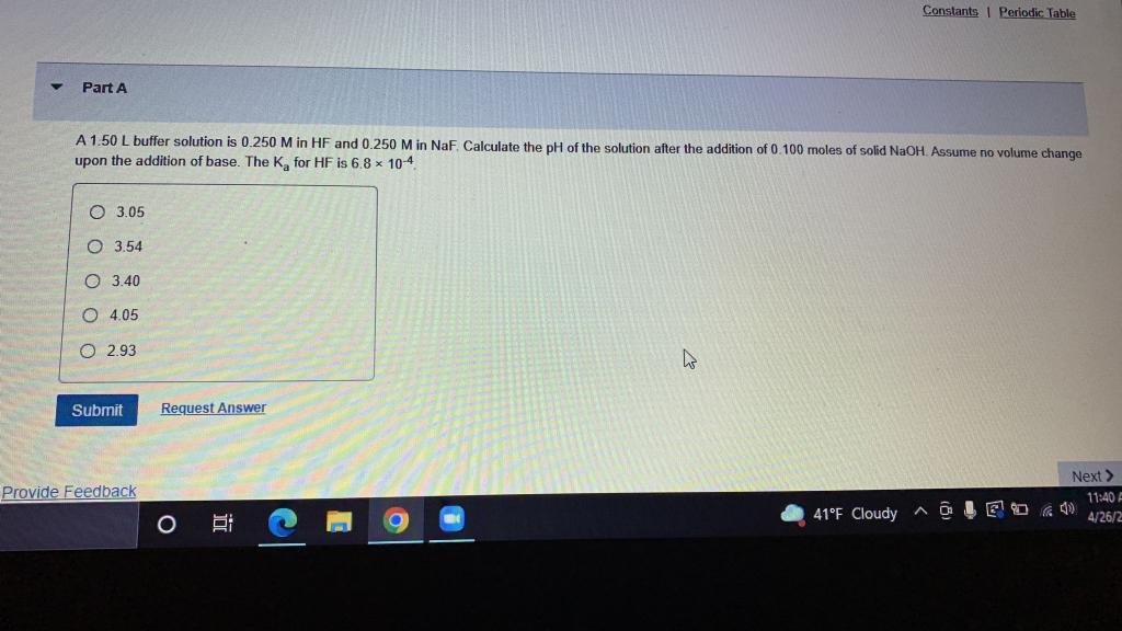 Solved Constants Periodic Table Part A A 1.50 L buffer | Chegg.com