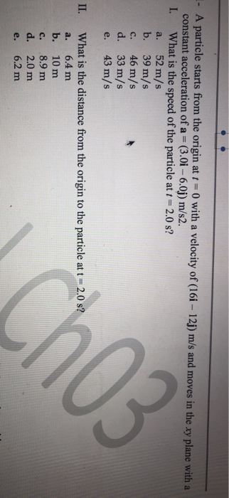 Solved Ch03 - A particle starts from the origin at t 0 with | Chegg.com