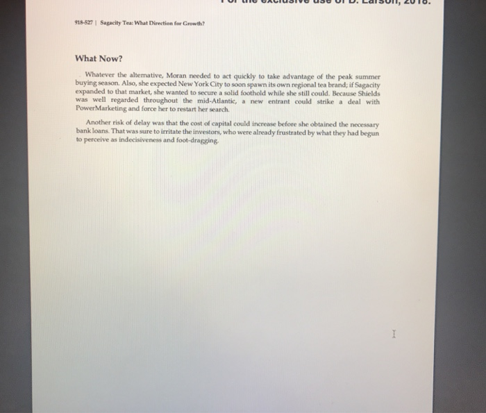 Solved JOHN A. QUELCH AMY HANDLIN Sagacity Tea: What | Chegg.com