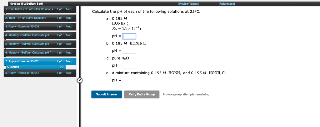 Solved [Review Topics [References] Section 15.2 Buffers & pH | Chegg.com