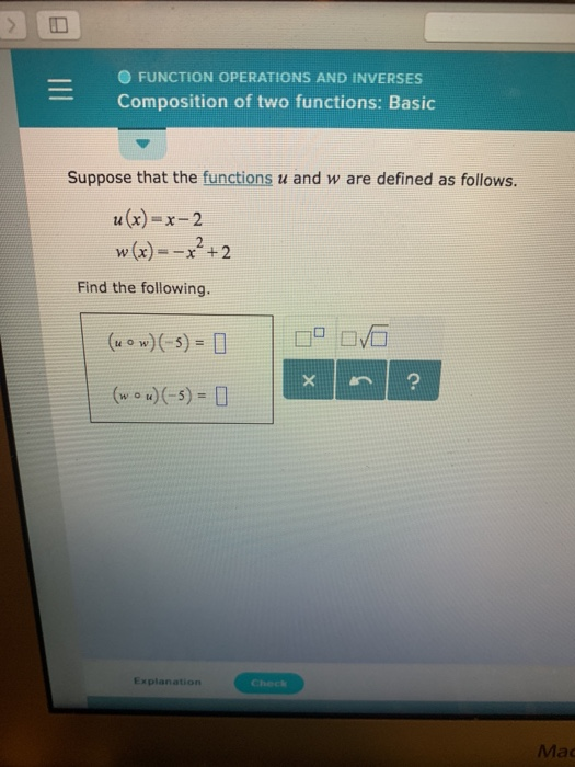 Solved -O FUNCTION OPERATIONS AND iNVERSES Composition of | Chegg.com