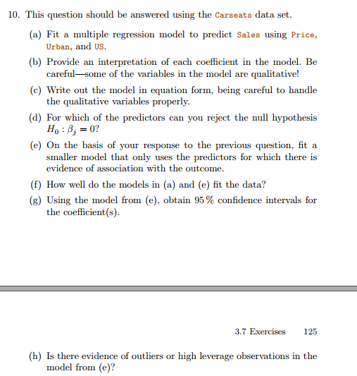 Solved 3. Linear Regression ii. For a fixed value of IQ and | Chegg.com
