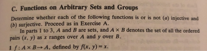 Solved C. Functions on Arbitrary Sets and Groups Determine | Chegg.com