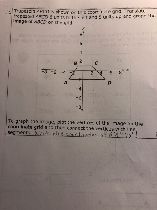 Solved 3 Trapezoid ABCD is shown on this coordinate grid. | Chegg.com