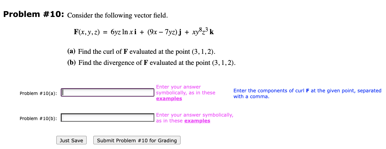 Solved Problem #10: Consider the following vector field. | Chegg.com