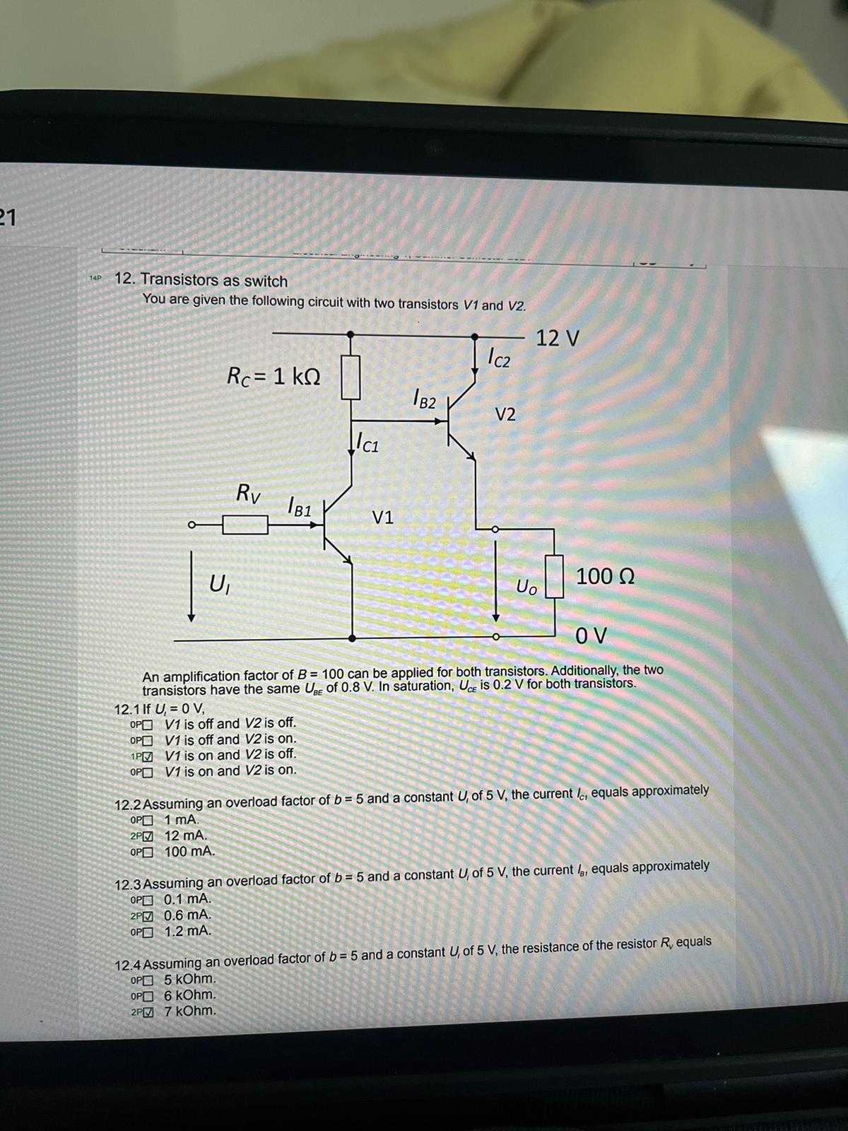 Solved 14p12. ﻿Transistors as switchYou are given the | Chegg.com