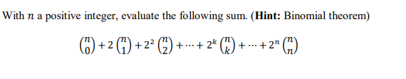 Solved With n a positive integer, evaluate the following | Chegg.com