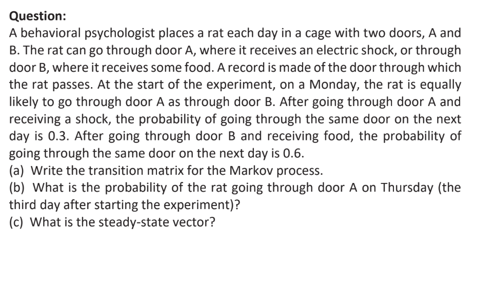 Solved (Markov chain and transition matrix) A Markov chain, | Chegg.com Solved (Markov chain and transition matrix) A Markov chain, | Chegg.com