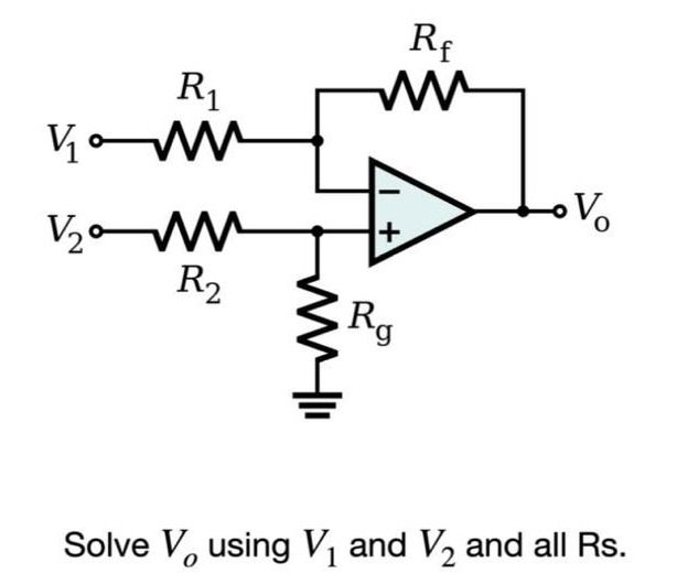 Solved Solve Vo using V1 and V2 and all Rs. | Chegg.com