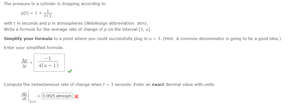 Solved The pressure in a cylinder is dropping according to | Chegg.com
