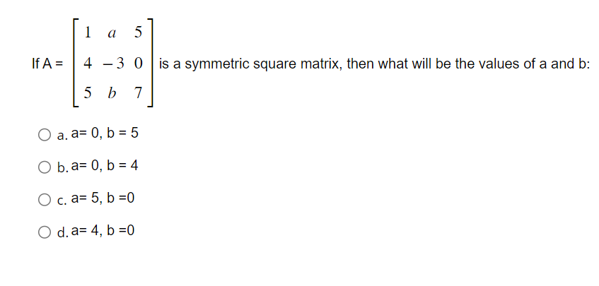 Solved If matrix A=[3004], then element of a11 of A2 is.... | Chegg.com