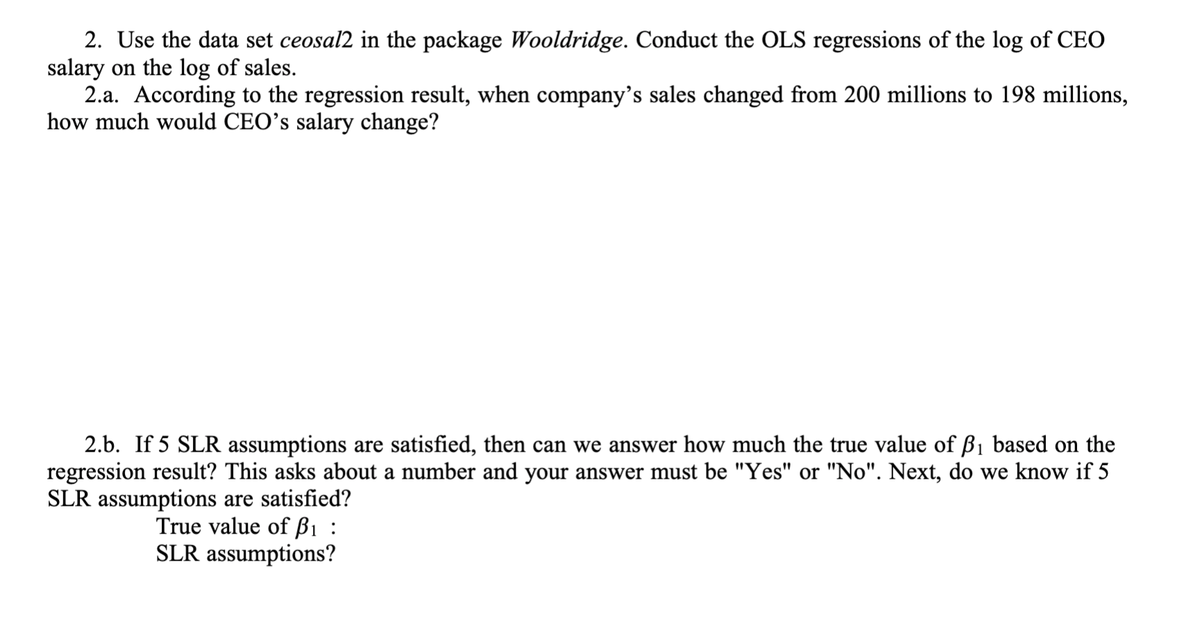 2. Use the data set ceosal2 in the package | Chegg.com