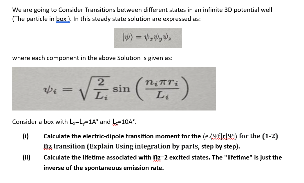 Solved We are going to Consider Transitions between | Chegg.com