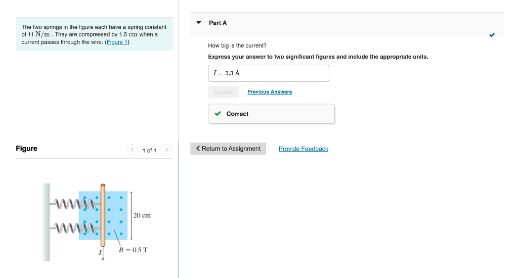 Solved Part A The two springs in the figure each have a | Chegg.com