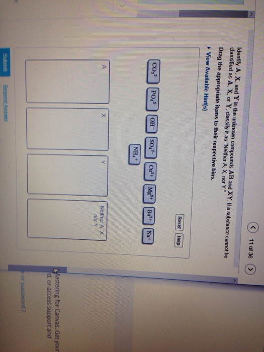K) 11 of 36 Identify A, X, and Y in the unknown | Chegg.com