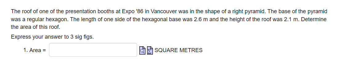 Solved The roof of one of the presentation booths at Expo | Chegg.com