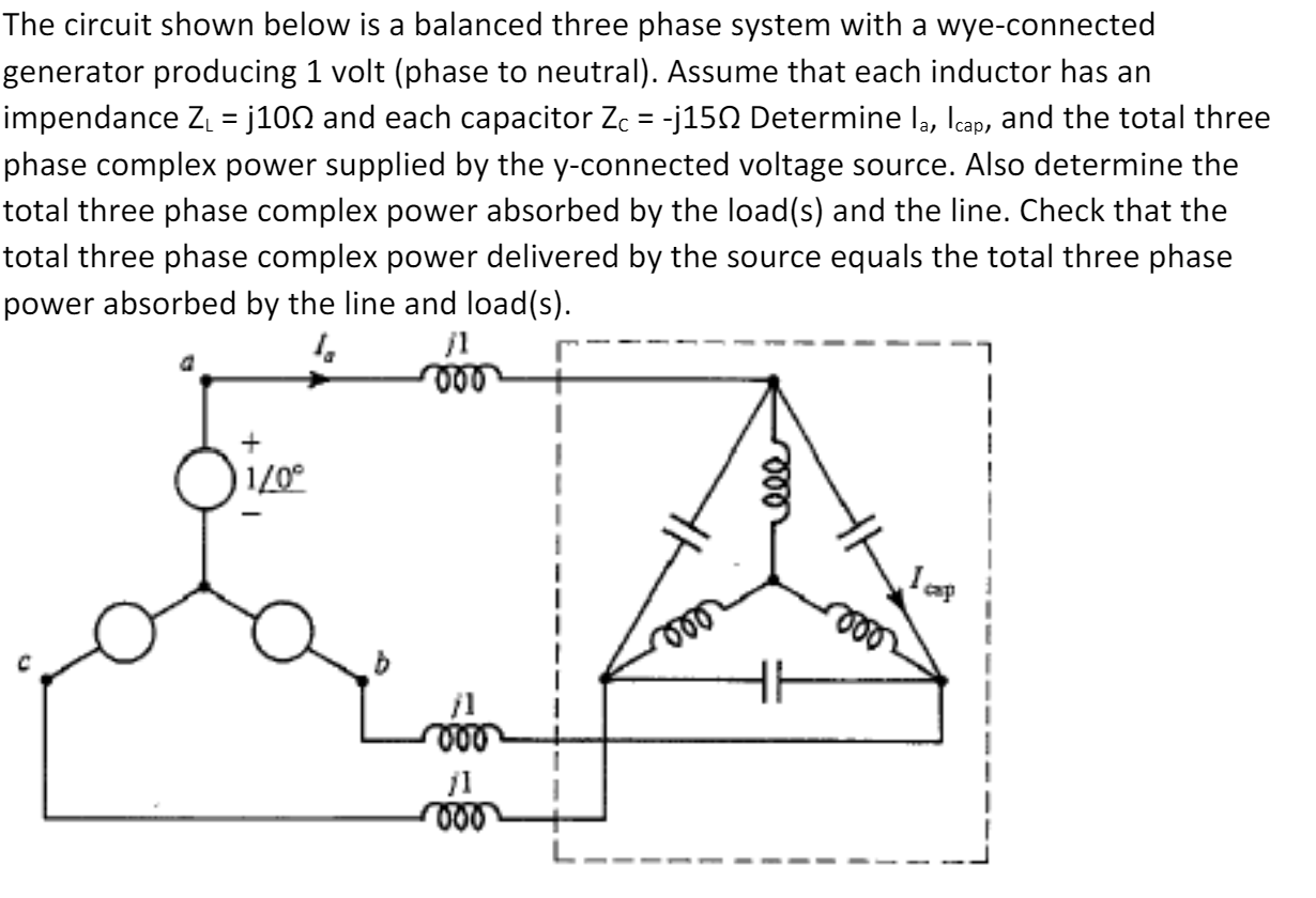 Solved The circuit shown below is a balanced three phase | Chegg.com