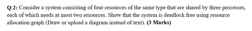 Solved Q2: Consider a system consisting of four resources of | Chegg.com