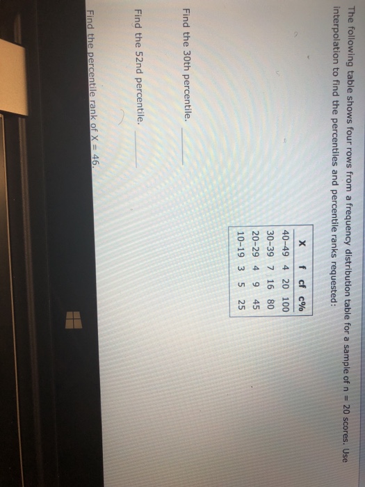 Solved The following table shows four rows from a frequency | Chegg.com