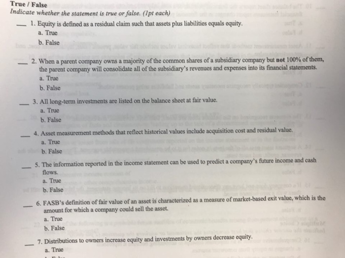 Solved True / False Indicate whether the statement is true | Chegg.com Solved True / False Indicate whether the statement is true | Chegg.com