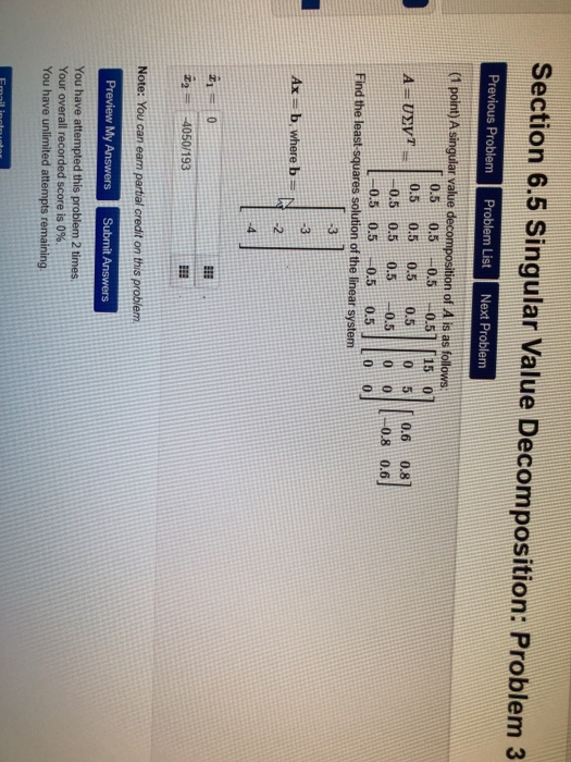 Solved Section 6 5 Singular Value Decomposition Problem 3