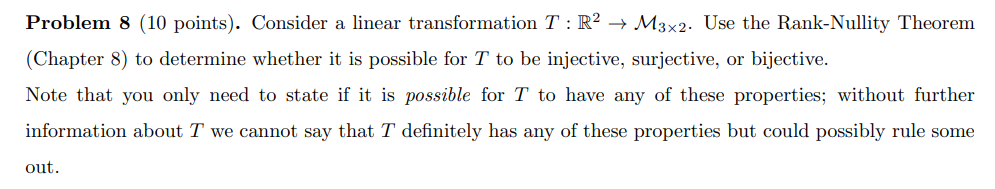 Solved Problem 8 (10 points). Consider a linear | Chegg.com
