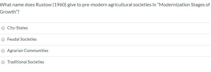Solved What name does Rustow (1960) give to pre-modern | Chegg.com