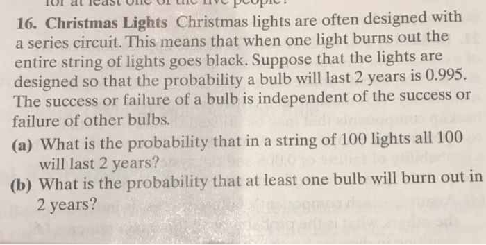 Solved 16. Christmas Lights Christmas lights are often | Chegg.com