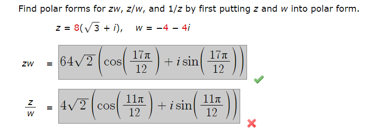 Solved Find polar forms for zw,zw, ﻿and 1z ﻿by first putting | Chegg.com