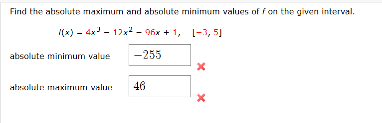 Solved Find the absolute maximum and absolute minimum values | Chegg.com