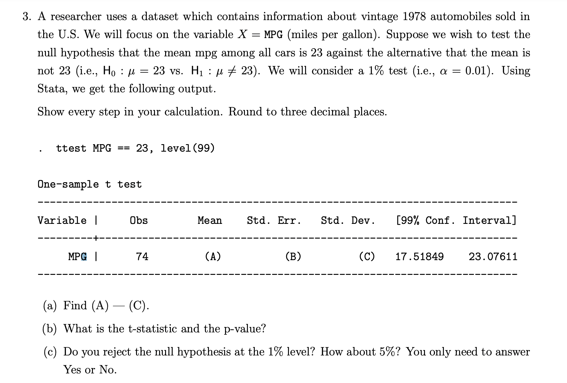 Solved 3. A researcher uses a dataset which contains | Chegg.com