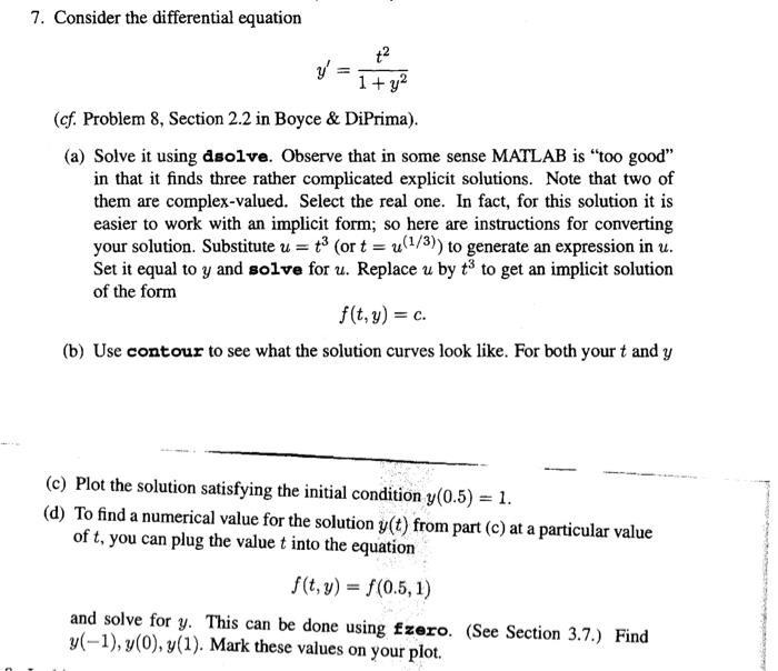 7. Consider the differential equation (cf Problem 8, | Chegg.com