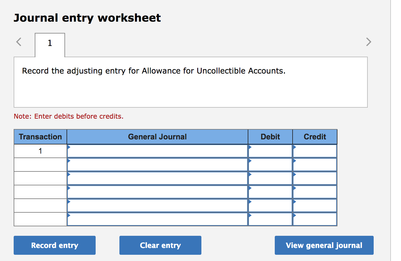 Solved Journal entry worksheet Record the adjusting | Chegg.com
