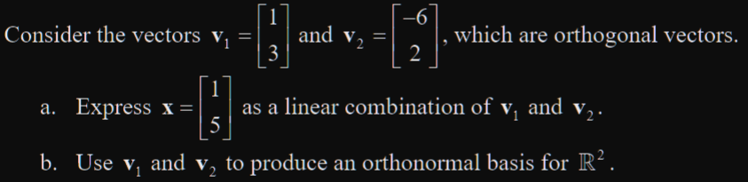 Solved Consider the vectors \\( | Chegg.com