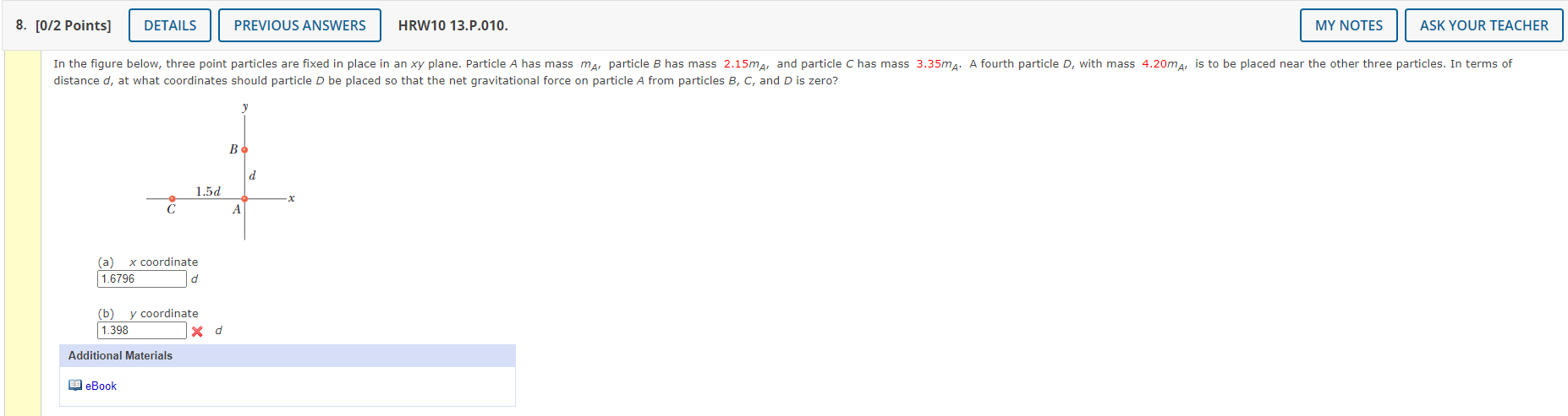 Solved In the figure below, three point particles are fixed | Chegg.com
