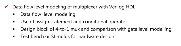 Solved Lab 6: 4-to-1 MUX using (Dataflow Modeling) Lab 6: | Chegg.com